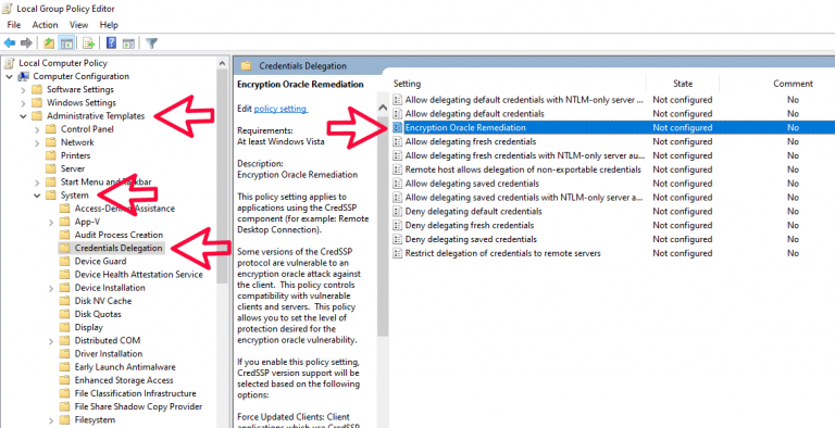 Fix CredSSP Encryption Oracle error in remote