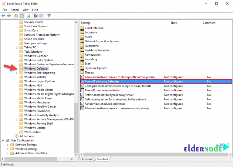 Windows Defender configuration tutorial in Windows 10