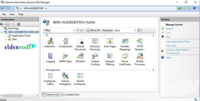 Tutorial install IIS web server on the RDP admin 2016